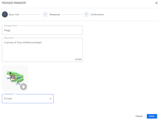 Create a package from available resources