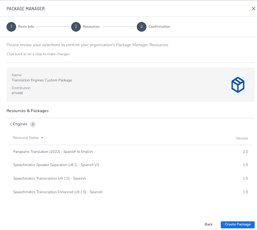 Create a package from available resources